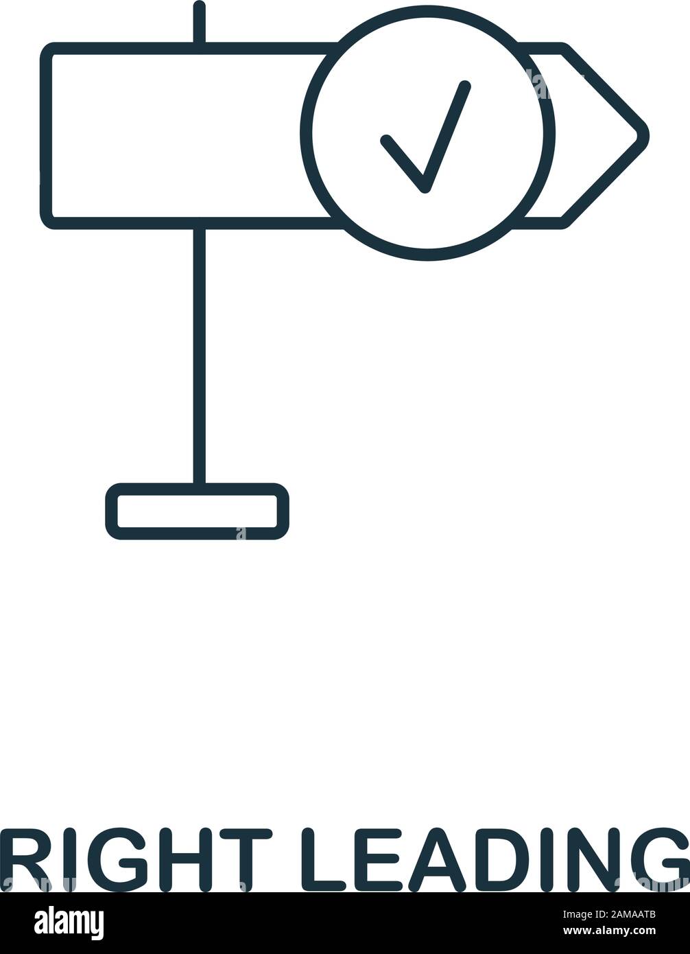 Right Leading icon. Line style symbol from productivity icon collection ...