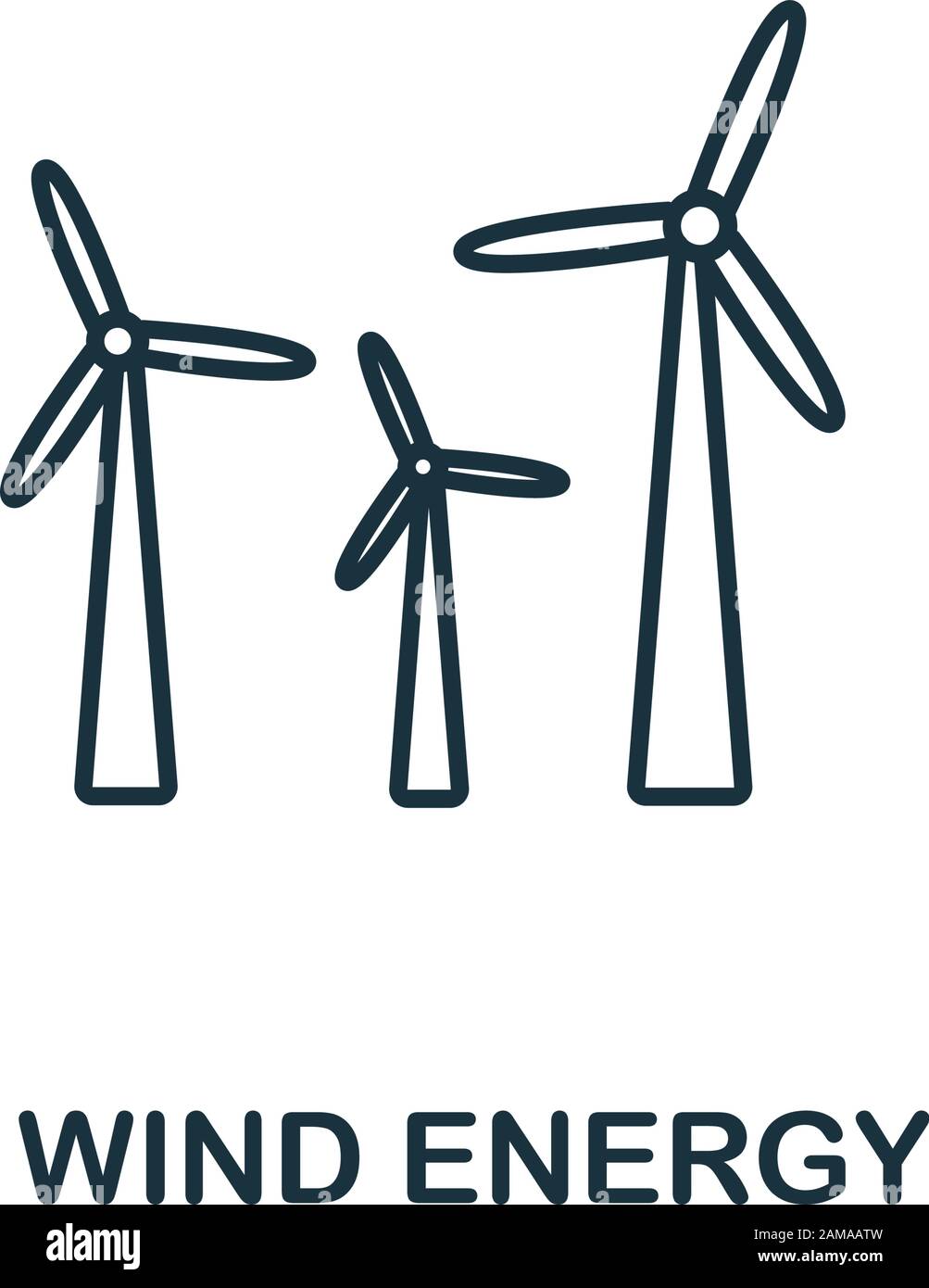 Wind Energy icon from clean energy collection. Simple line element wind ...