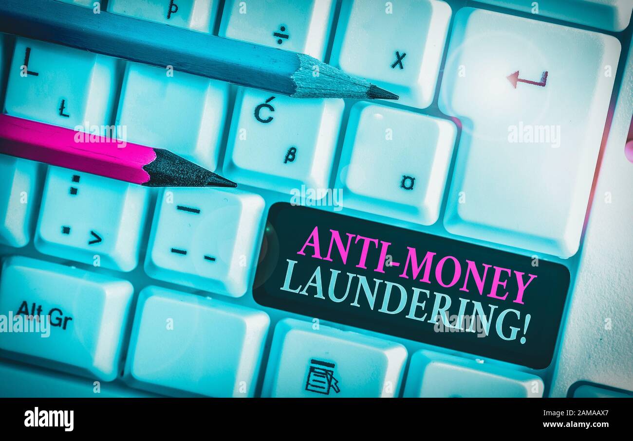 Text sign showing Anti Money Laundering. Business photo showcasing ...