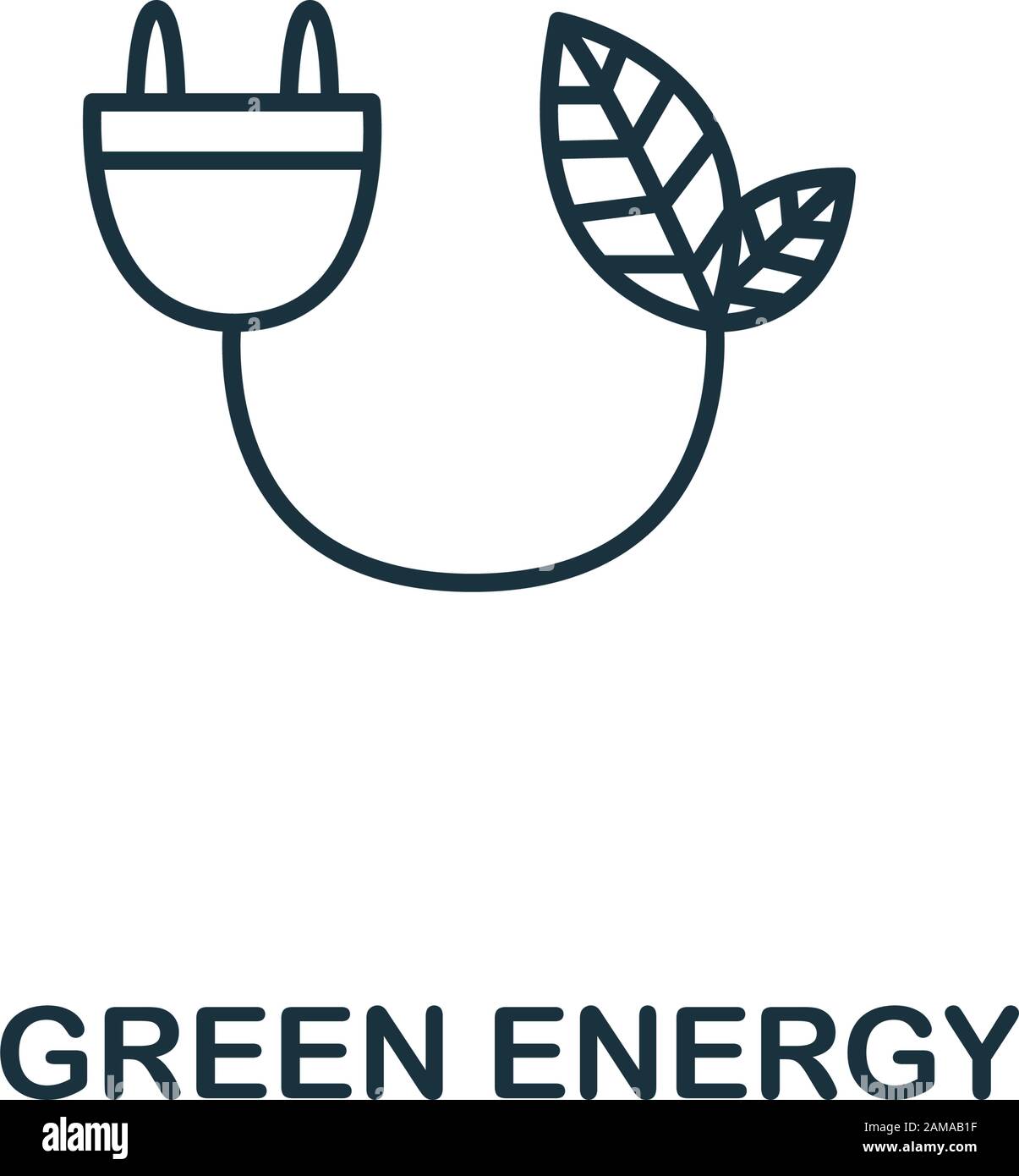 Green Energy icon from clean energy collection. Simple line element ...