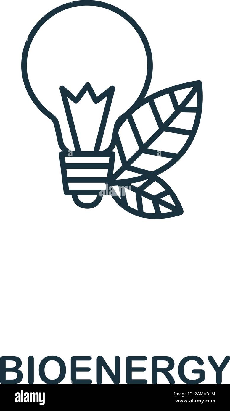 Bioenergy icon from clean energy collection. Simple line element ...