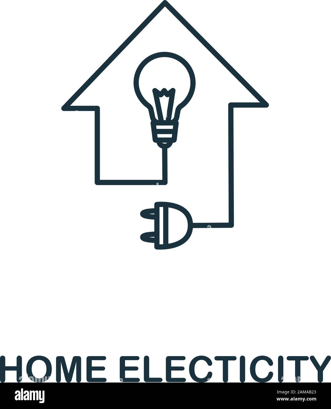 Home Electricity icon from clean energy collection. Simple line element ...