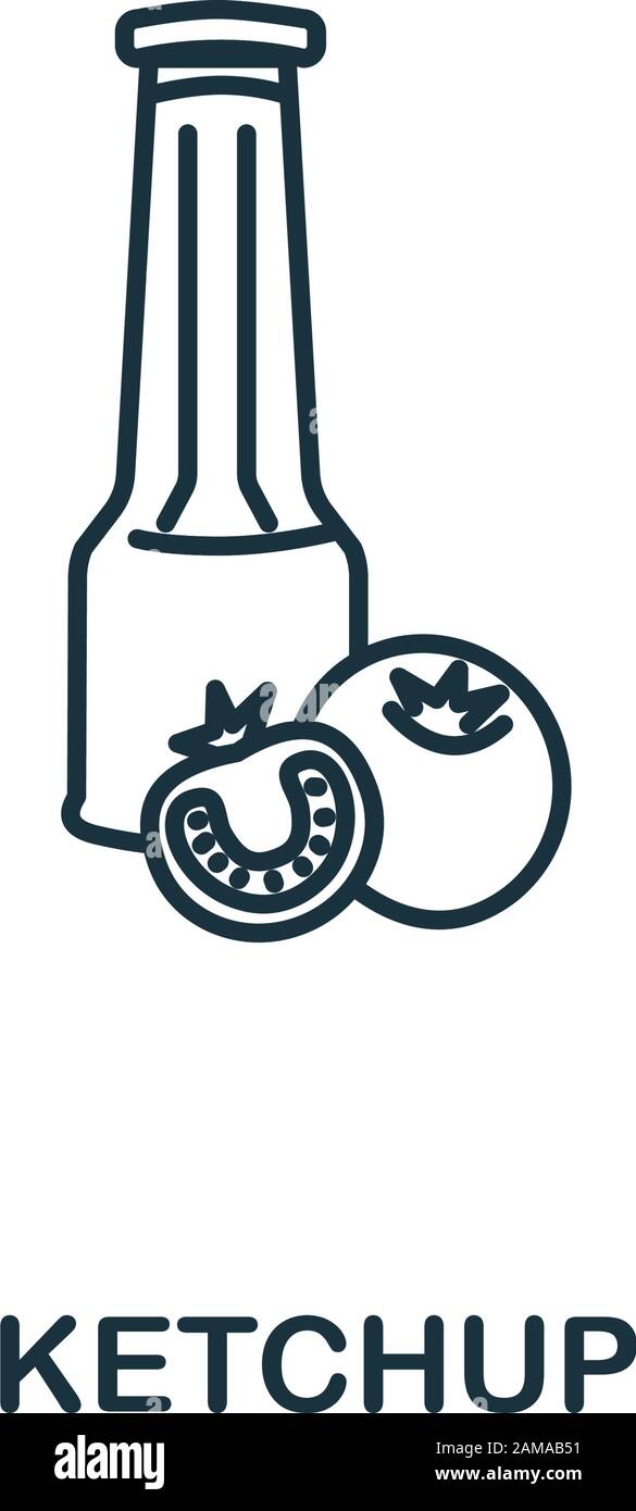 Ketchup icon from fastfood collection. Simple line element Ketchup ...