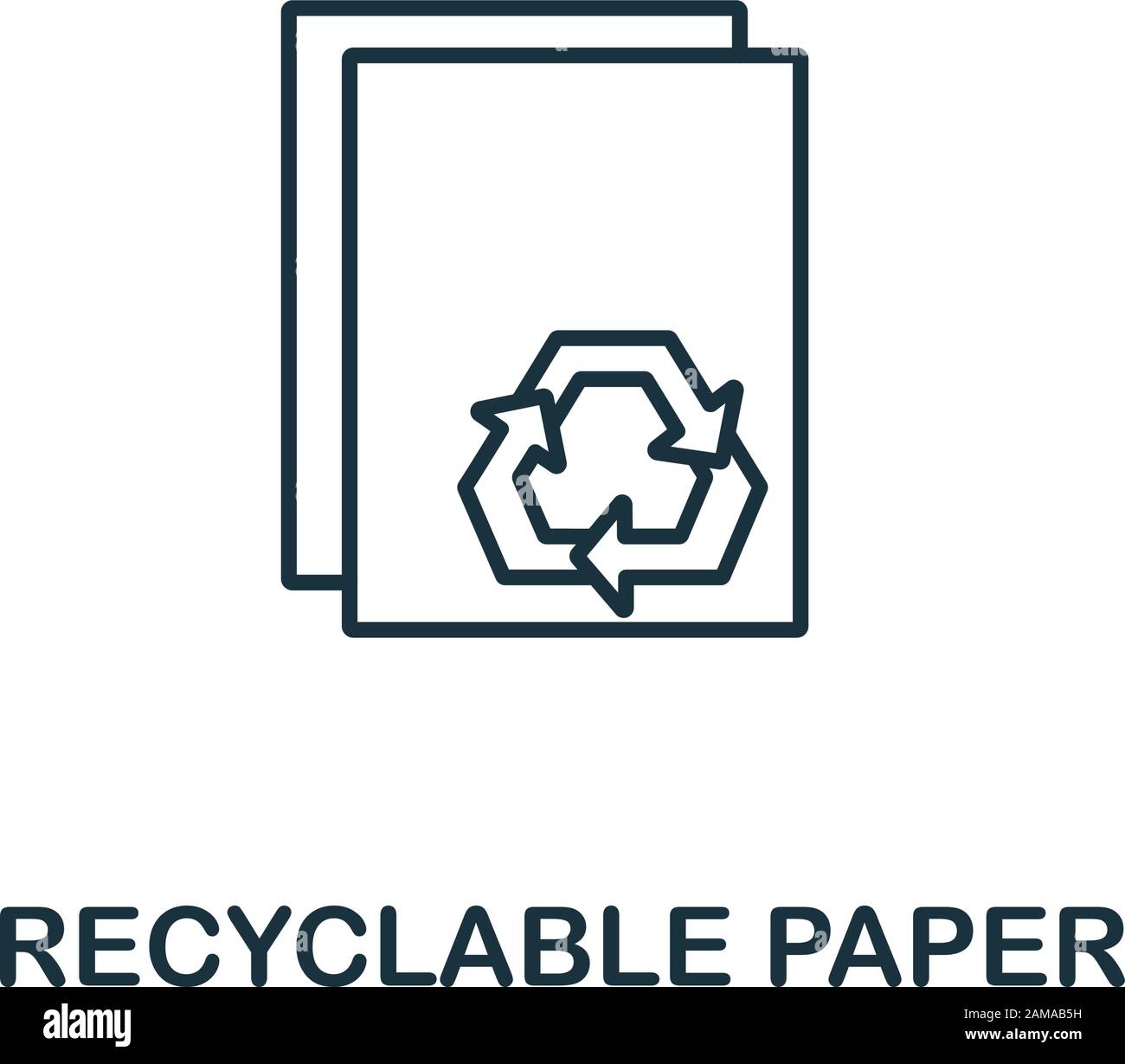 Recyclable Paper icon from clean energy collection. Simple line element ...