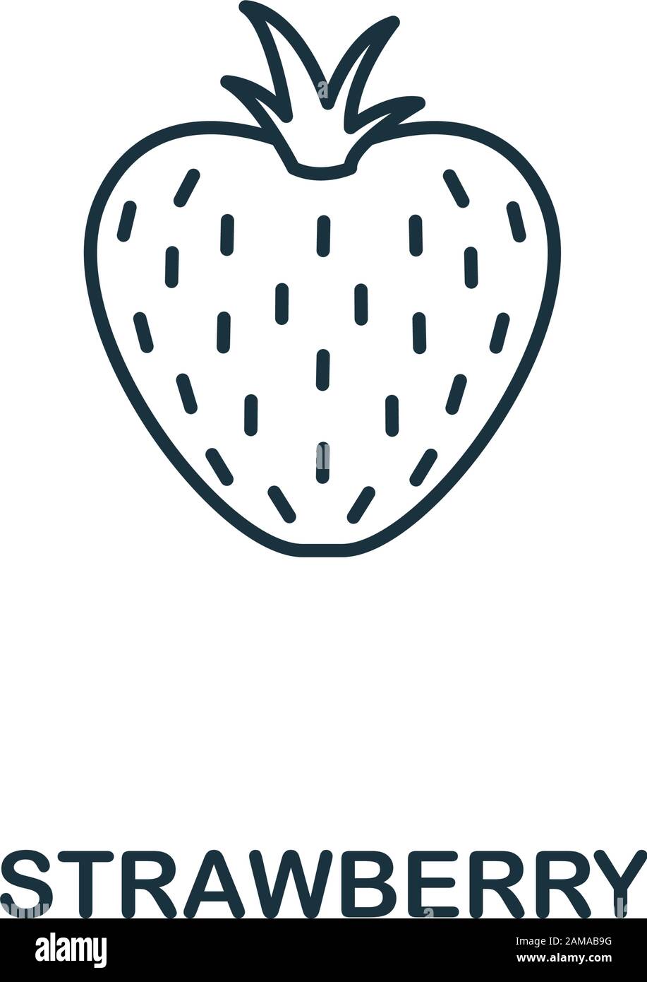 Strawberry icon from fruits collection. Simple line element strawberry ...