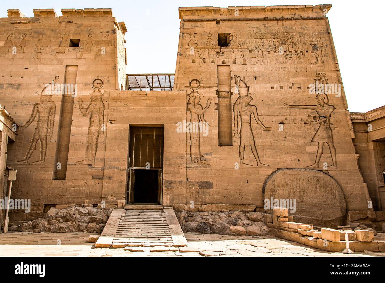The temple of Isis from Philae at its current location on Agilkia ...