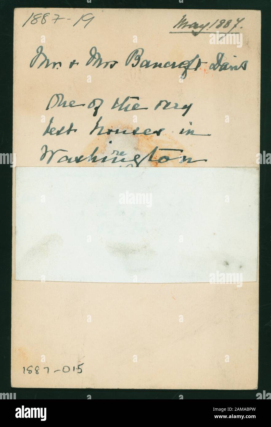 PRIVATE DINNER (held by) MR AND MRS BANCROFT DANS (at) WASHINGTON, DC ...