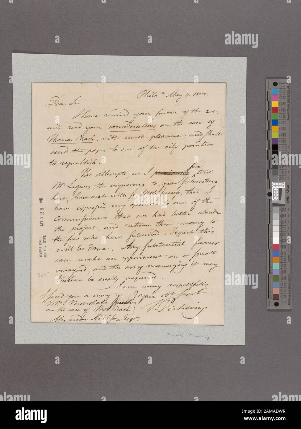 Pickering, Timothy Philadelphia To Alexander Addison Digitization was ...