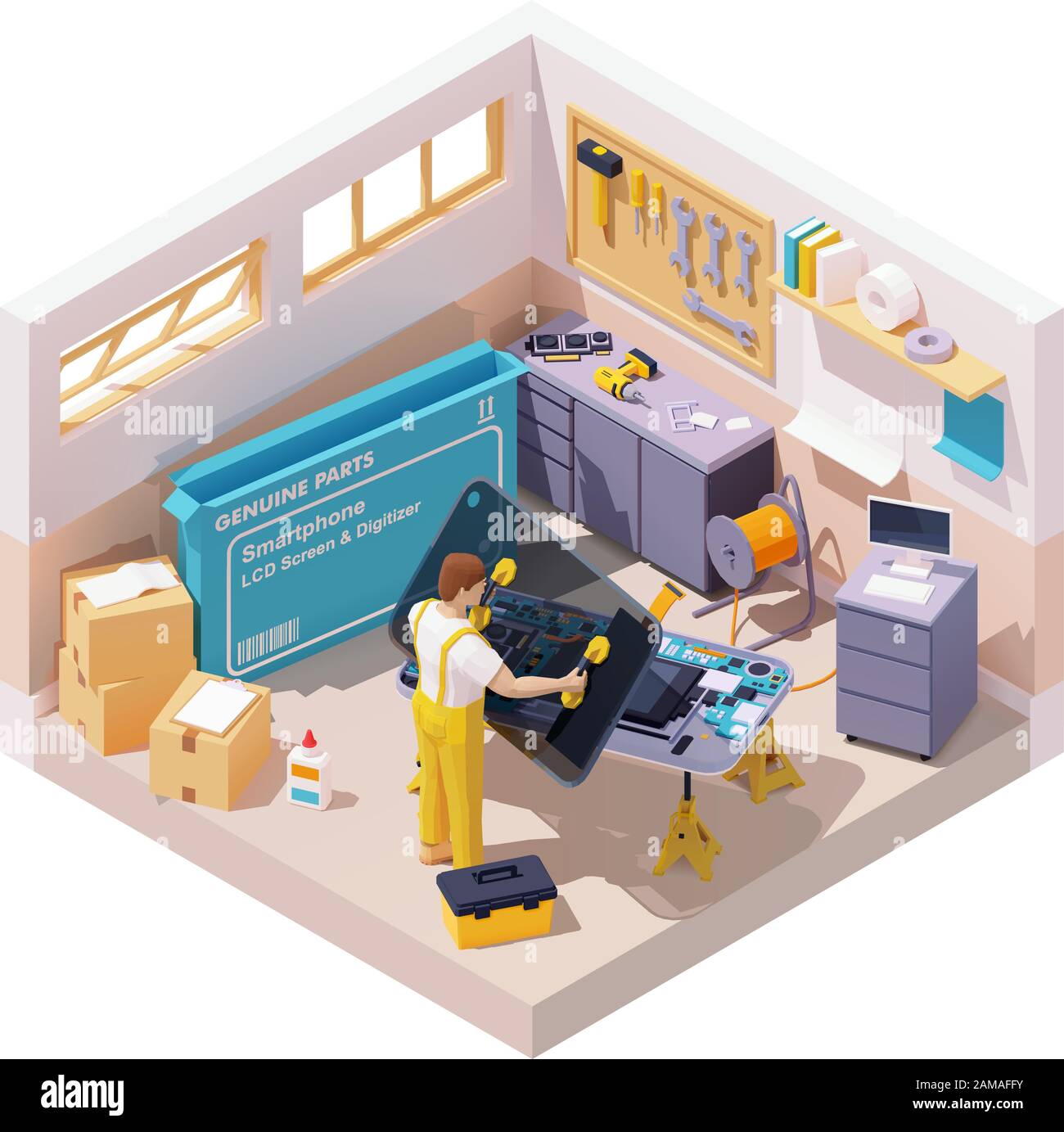 Device repair process Cut Out Stock Images & Pictures - Alamy