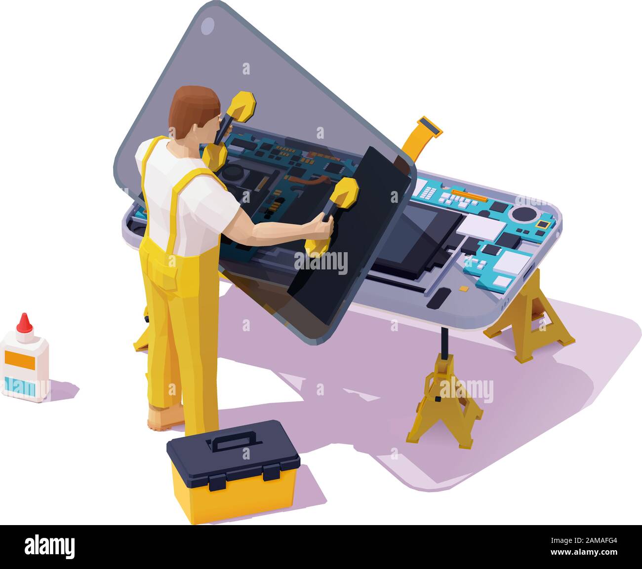 Disassembled smartphone Stock Vector Images - Alamy