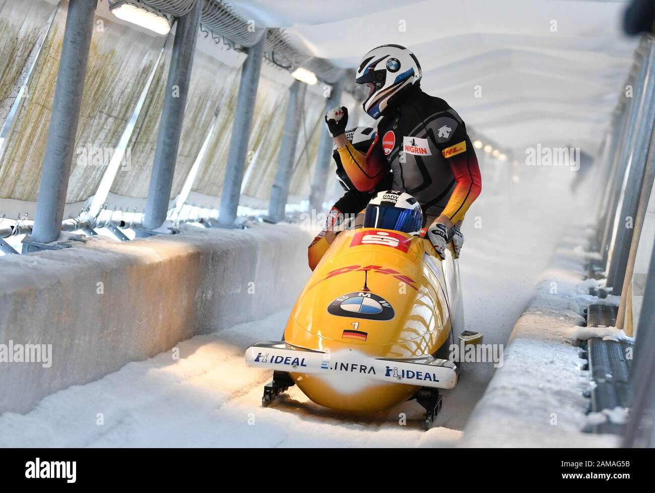 La Plagne, France. 12th Jan, 2020. Bob, World Cup, four-man bob, men ...