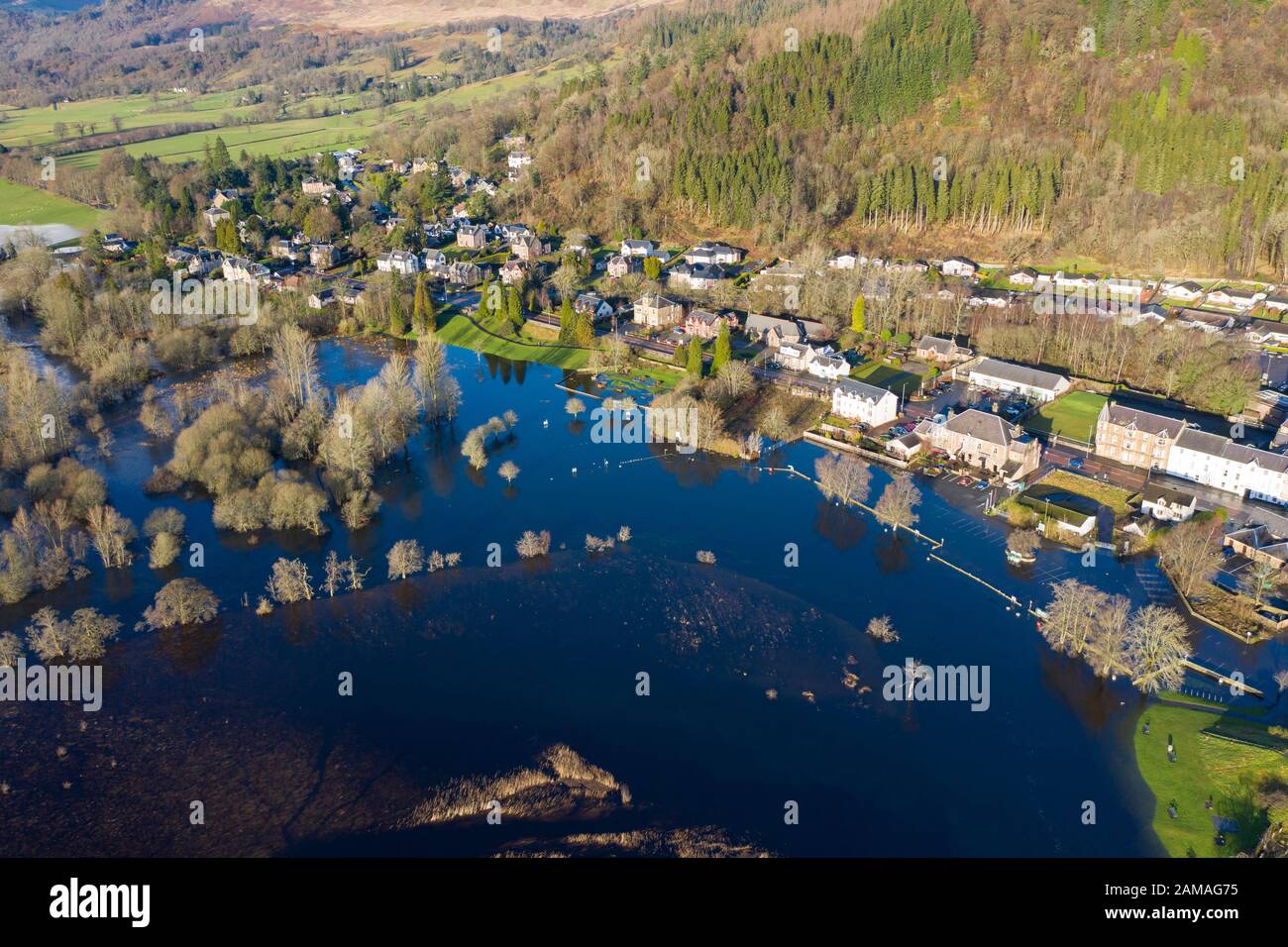 Callander, Scotland, UK. 12th Jan 2020. Heavy rain on Saturday caused ...