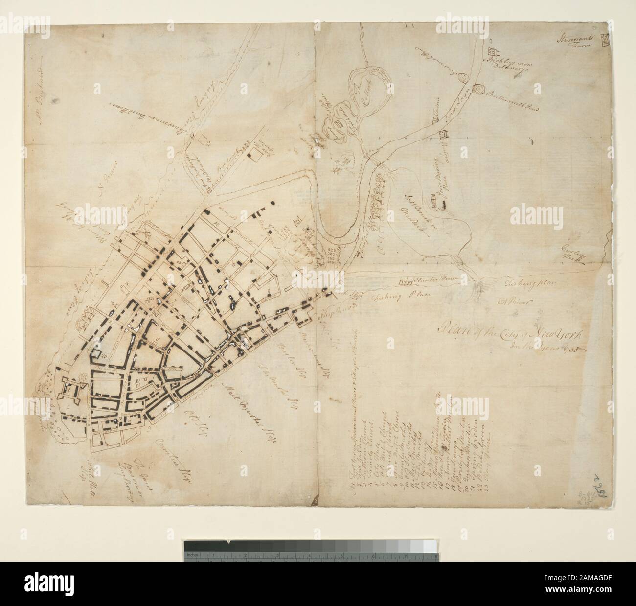 Plan of the city of New York in the year 1735 Stokes 1735-B-46 Drawing ...