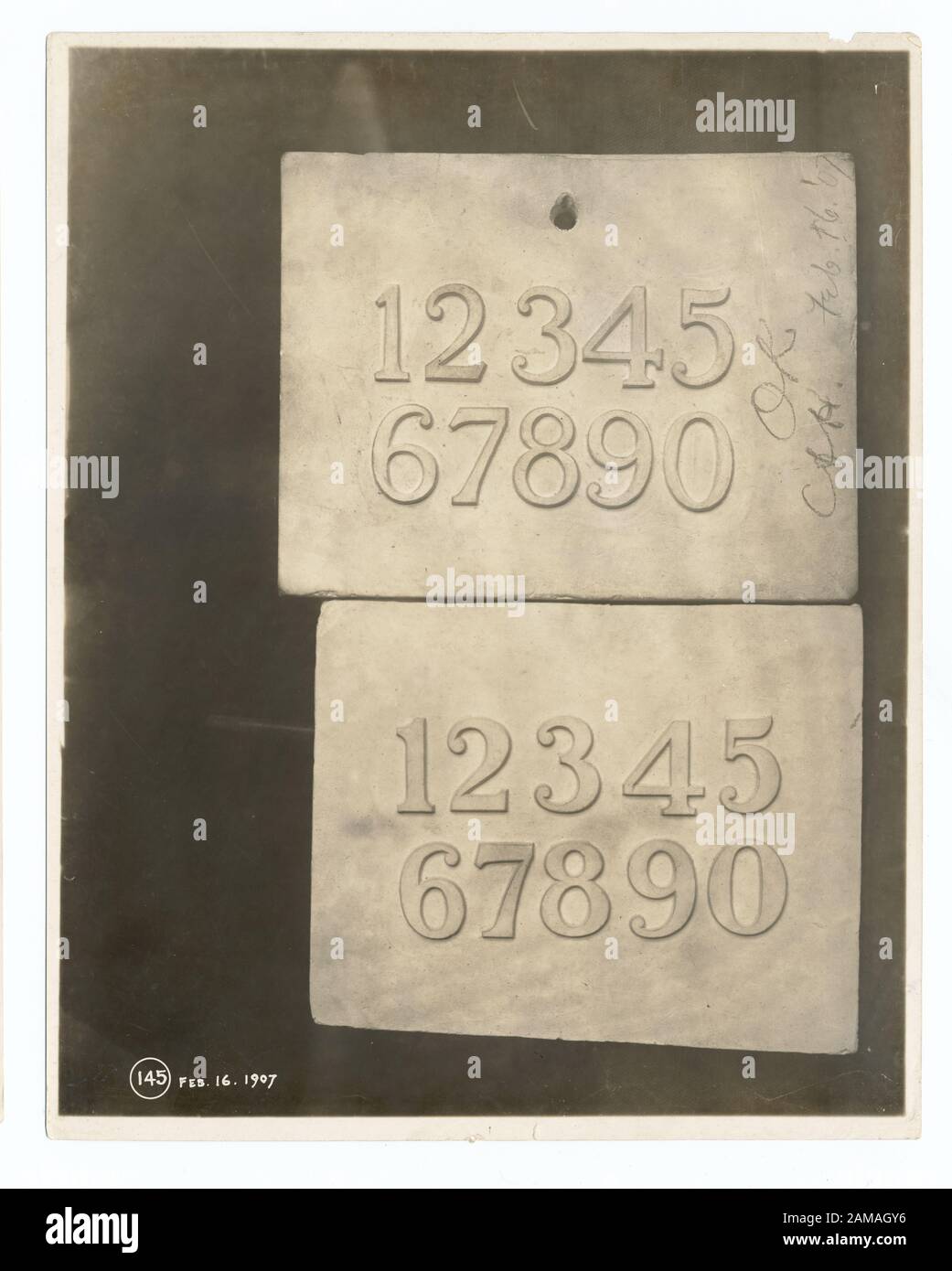 Plaster models of Arabic numerals in relief Plaster models of Arabic ...