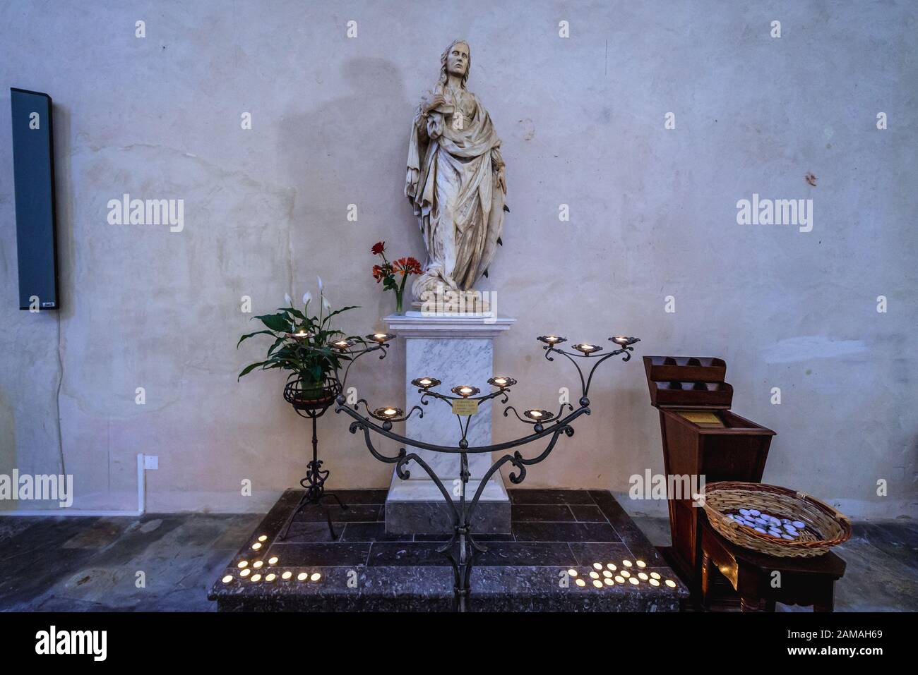 Statue in Basilica Cathedral of Transfiguration in Cefalu city and ...