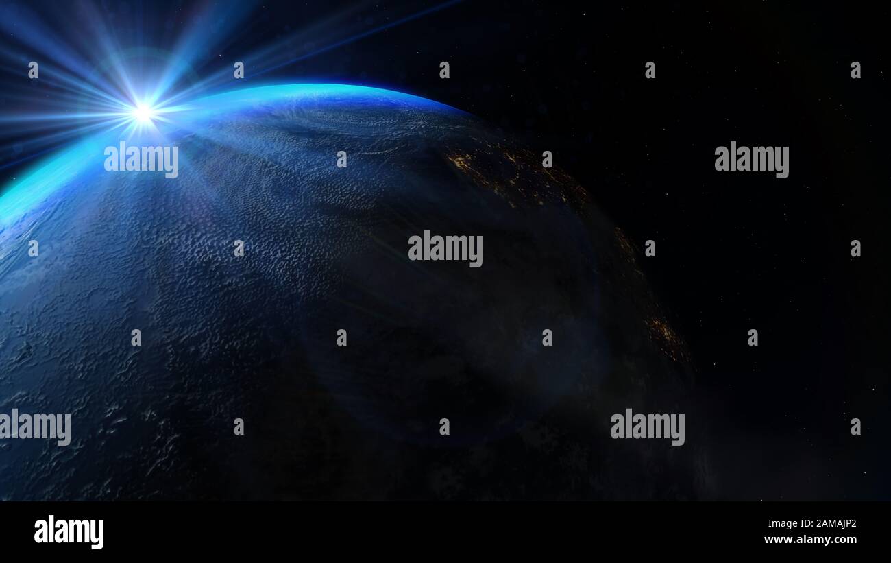 Planet Earth with a spectacular sunset. Elements of this image ...