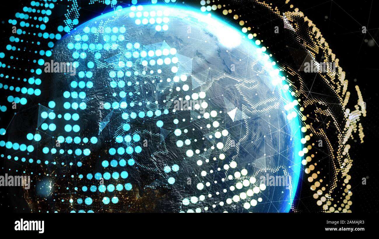 Communication technology for internet business. Global world network ...