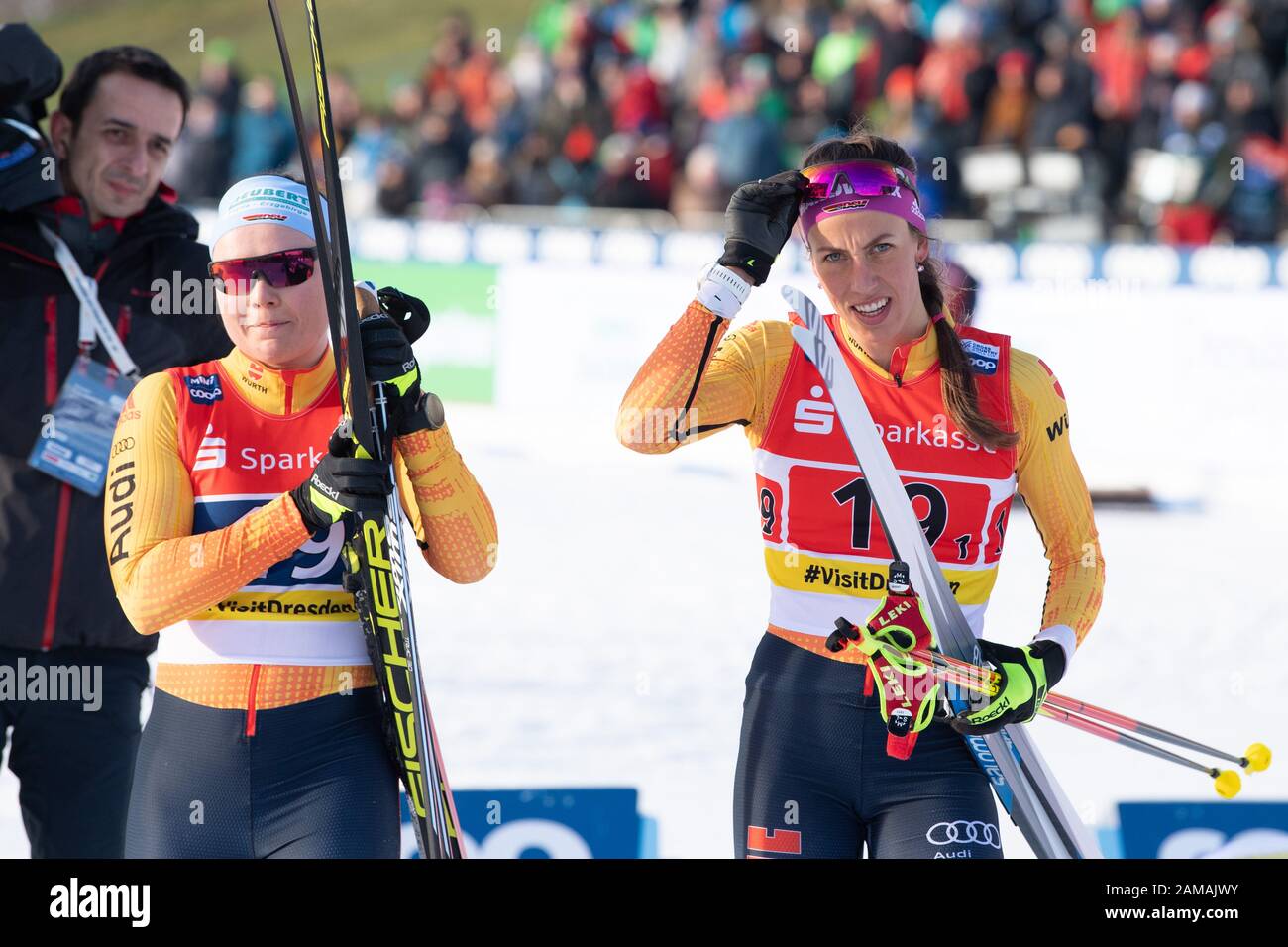 Dresden, Germany. 12th Jan, 2020. Cross-country World Cup, team sprint freestyle, final, women ...