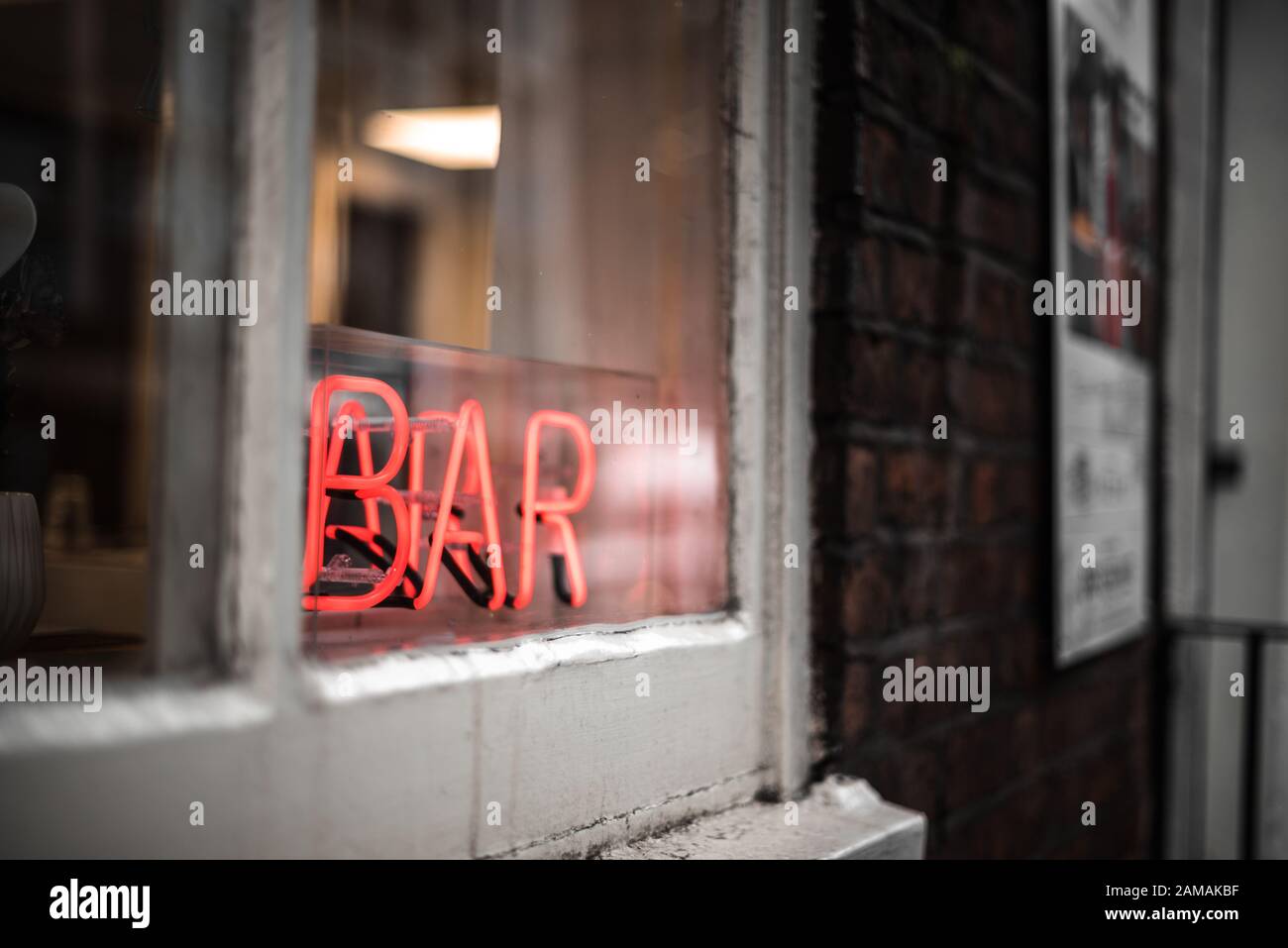 street brick red building in manchester UK city urban Stock Photo - Alamy