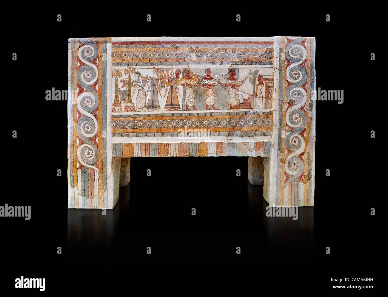 The painted Minoan Hagia Triada Sarcophagus 1370-1300 BC. Heraklion ...