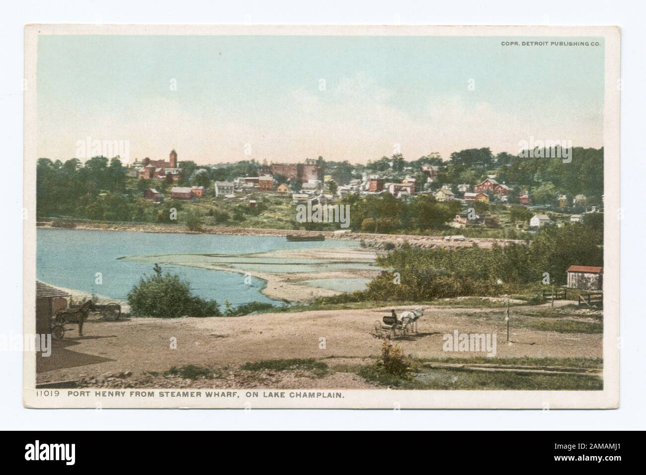 Port Henry from Steamer Wharf, Lake Champlain, NY Postcard series ...