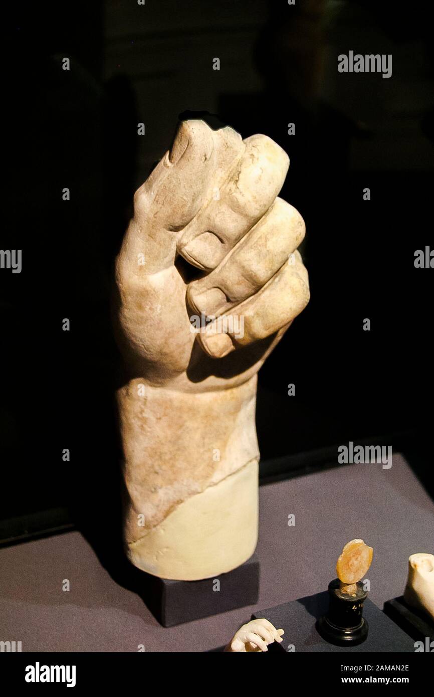 Egypt, Alexandria, National Museum, an arm, probably part of a statue ...