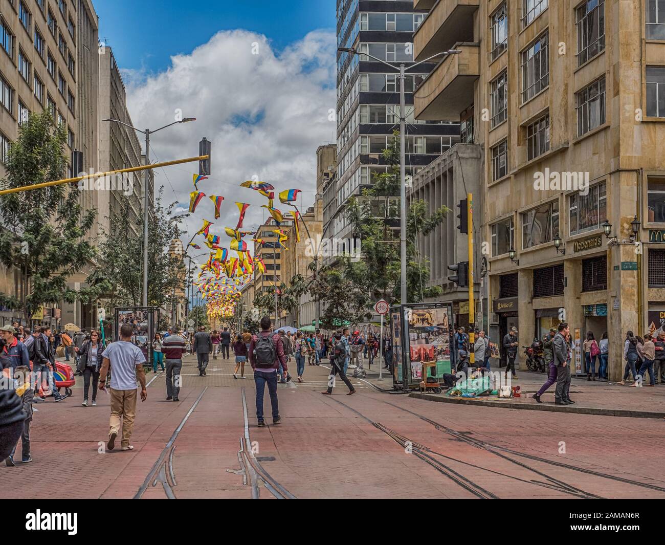 Bogota, Colombia - September 12, 2019: Street of Bogota with colombian ...