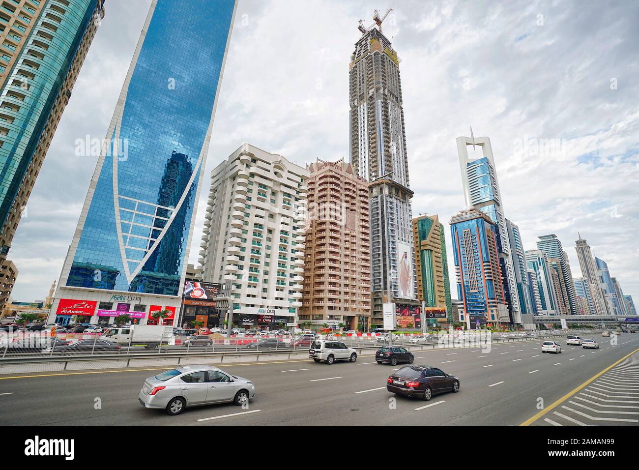 DUBAI, 12-01-2019 , City View of Dubai . Skyscrapers and high rise ...