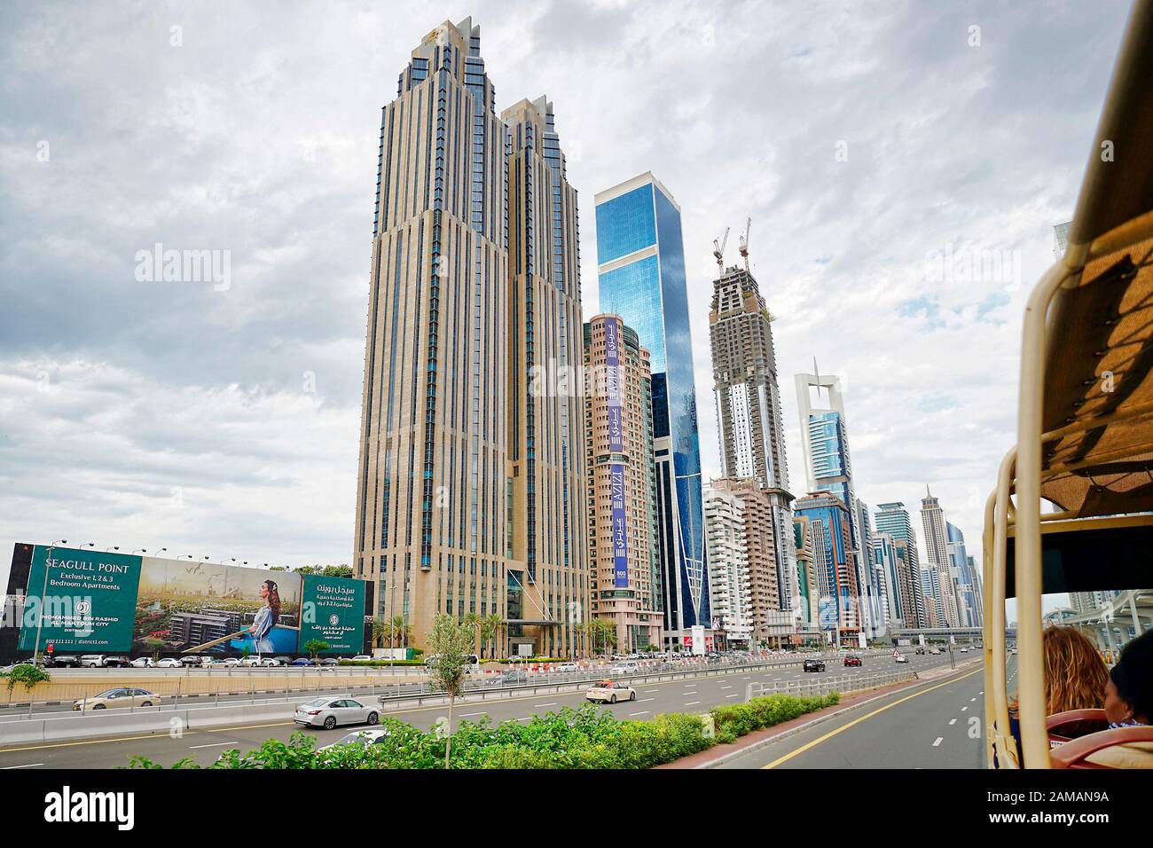 DUBAI, 12-01-2019 , City View of Dubai . Skyscrapers and high rise ...