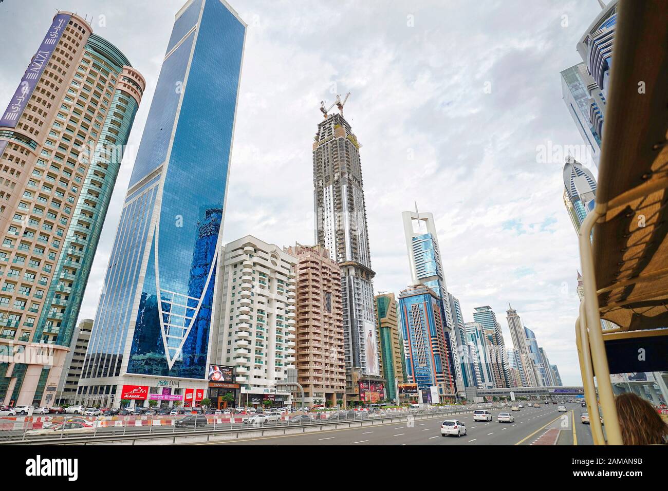 DUBAI, 12-01-2019 , City View of Dubai . Skyscrapers and high rise ...