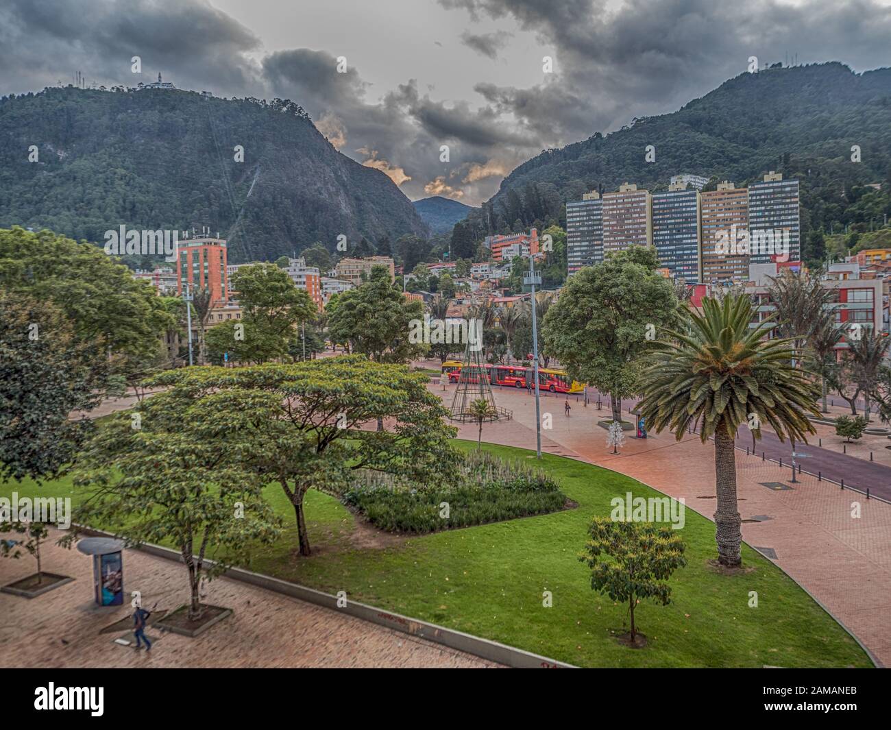 Bogota, Colombia - September 13, 2013: Estatua De Simon Bolivar at Parque de Los Periodistas ...