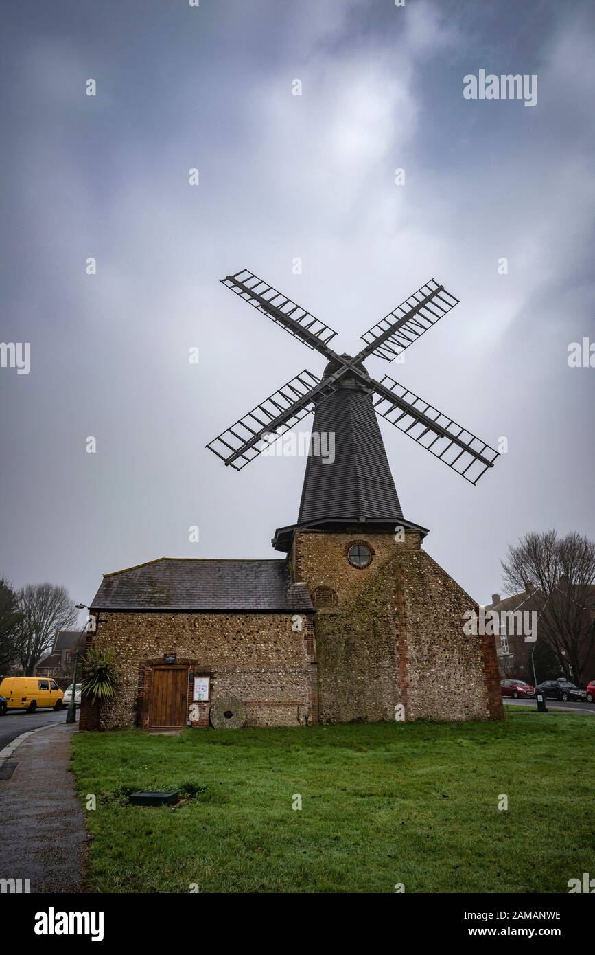 The 19th Century West Blatchington Windmill in the suburbs of Brighton ...