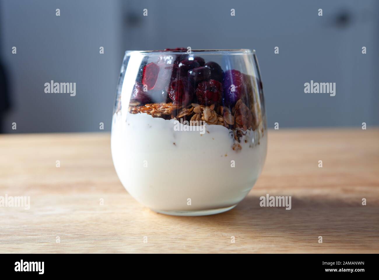 Homemade museli, yoghurt and fruit Stock Photo - Alamy