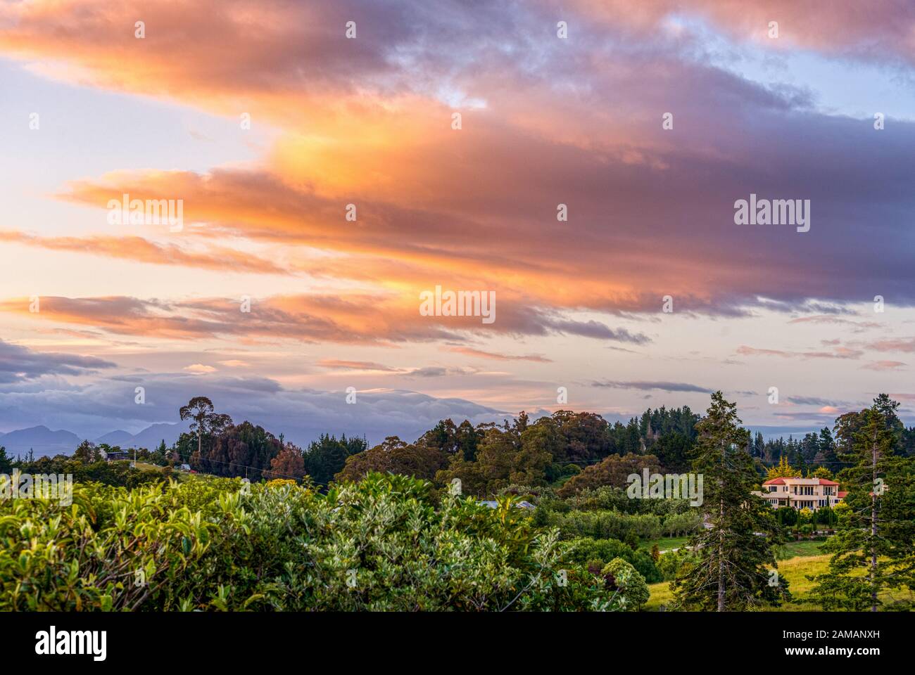 Sunrise over Ruby Bay, near Nelson. New Zealand Stock Photo - Alamy
