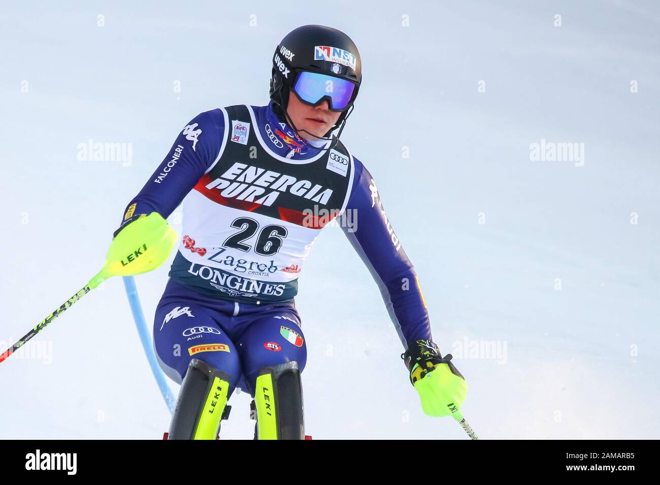 Zagreb, Croatia - January 5, 2020 : Alex Vinatzer from Italy competing ...