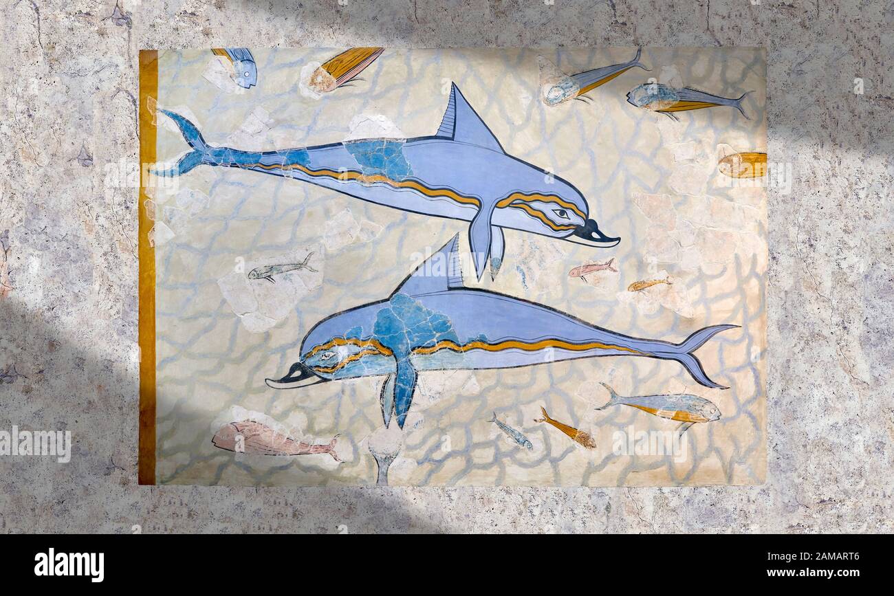 Palace of knossos dolphins hi-res stock photography and images - Alamy