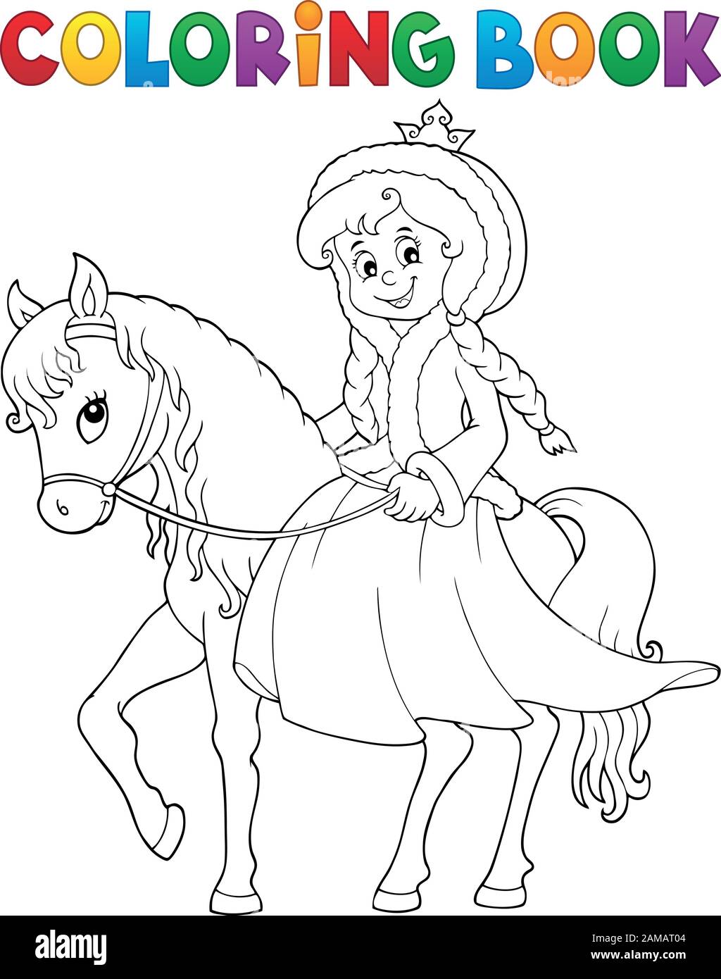 Woman riding horse drawing Cut Out Stock Images & Pictures - Alamy