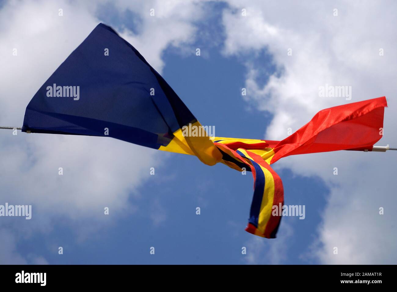 The historical center of Timisoara festively decorated with rows of ...