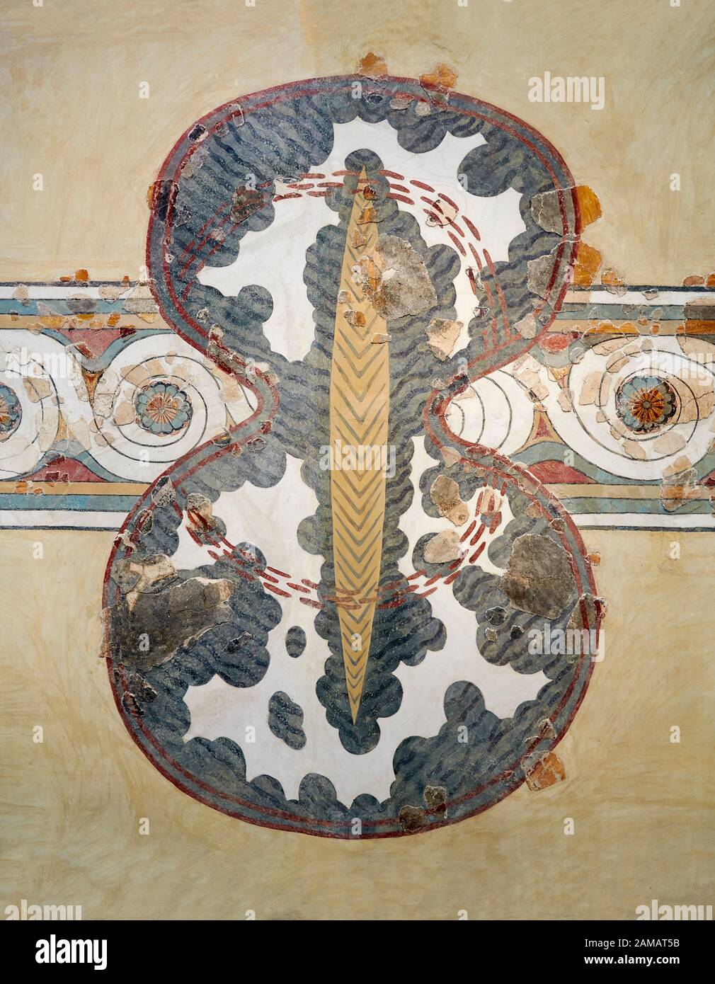 Minoan wall art fresco of a 'figure of eight' shield from Knossos ...