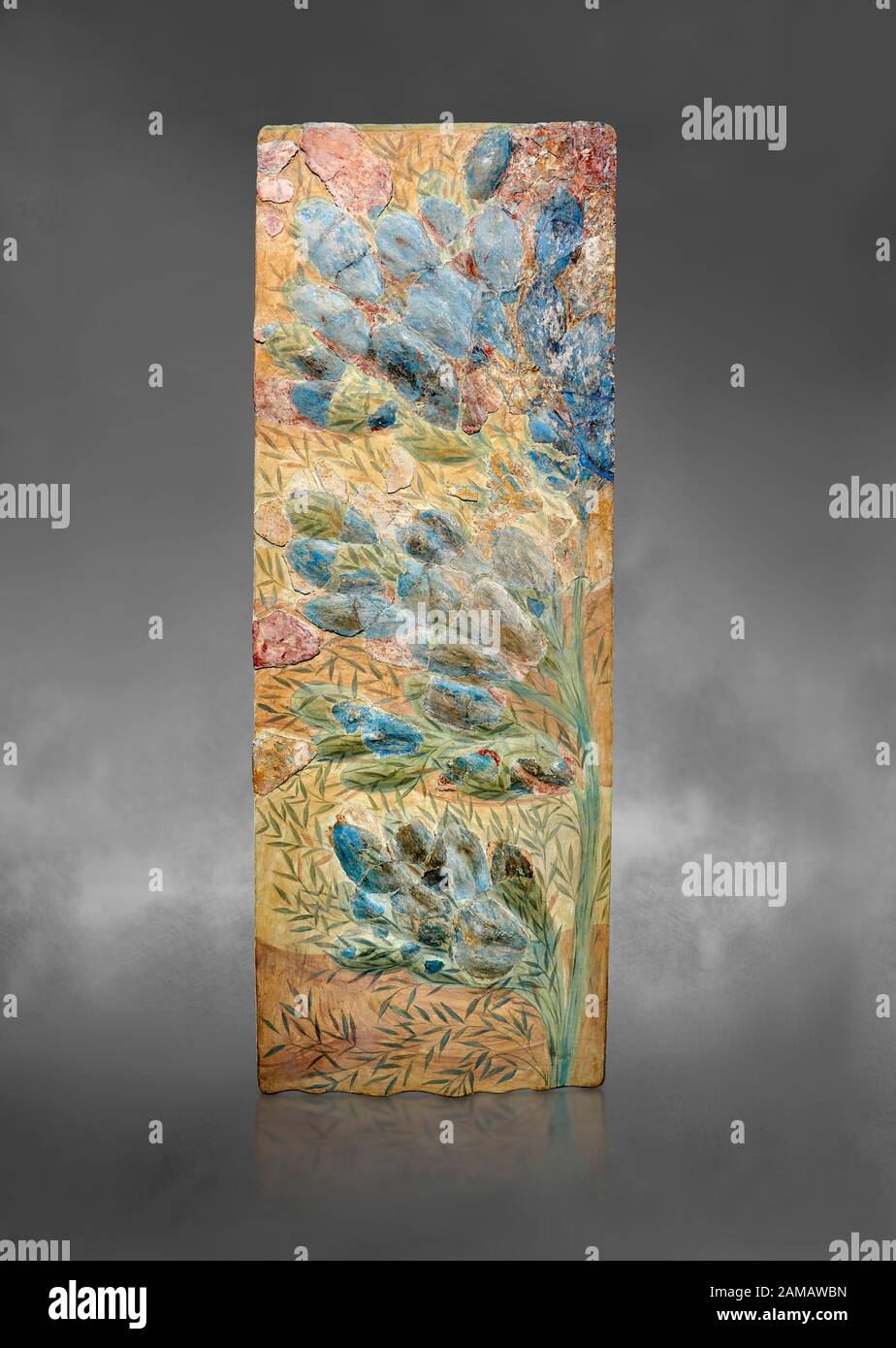 Minoan floral wall art fresco from Knossos Palace, 1600-1300 BC ...