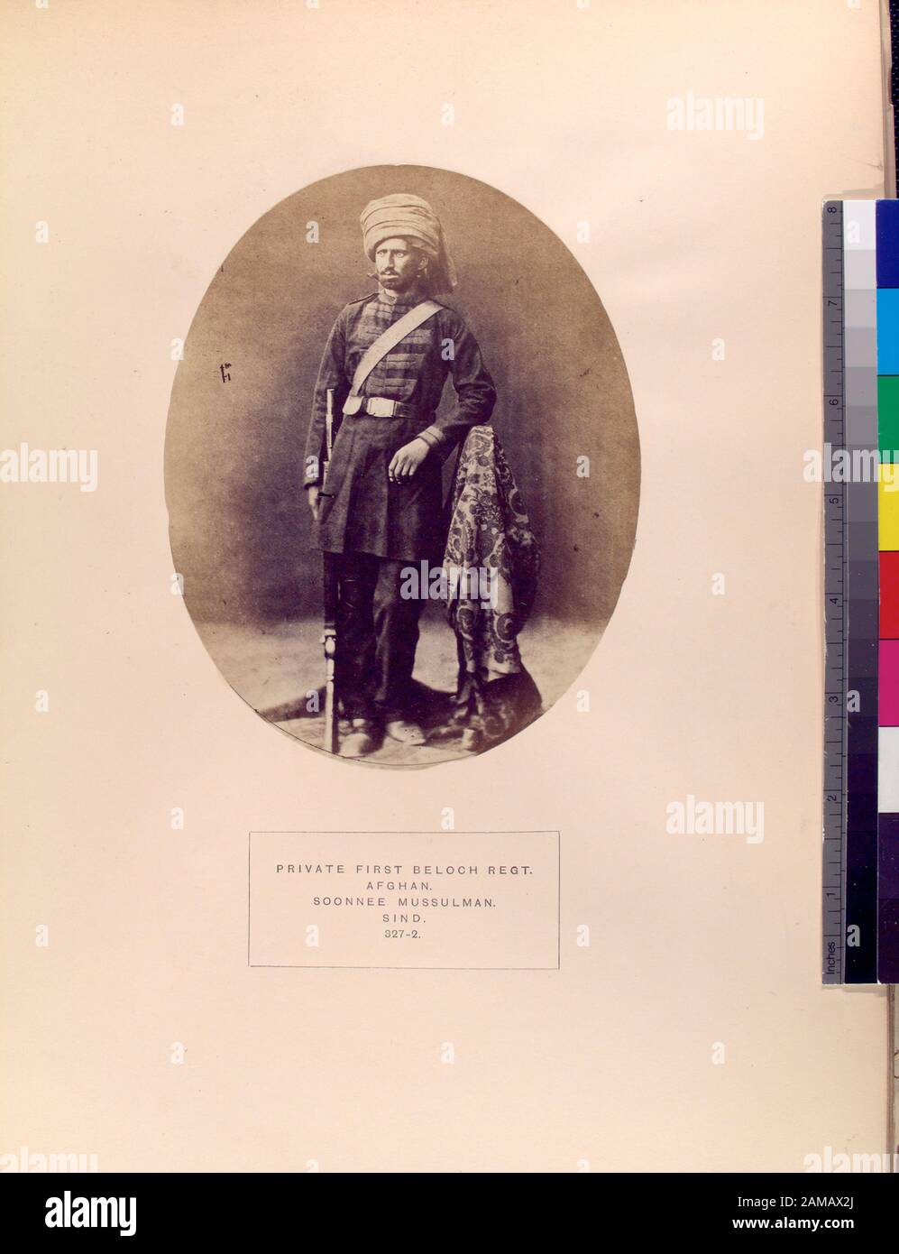 Private First Beloch Regt Afghan, Soonnee Mussulman, Sind Caption box ...