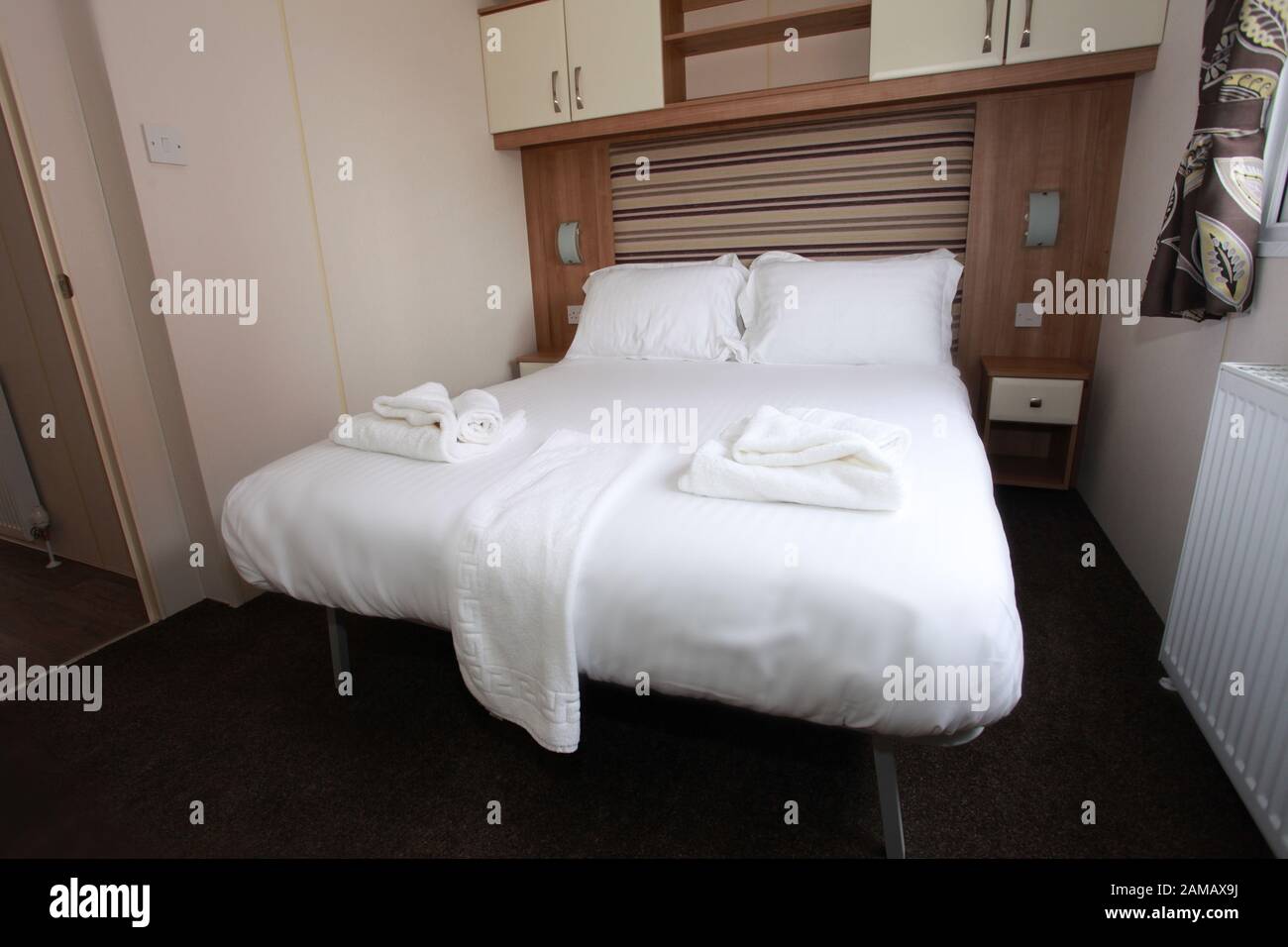 Luxury interior of a static caravan, Holiday Home Stock Photo - Alamy