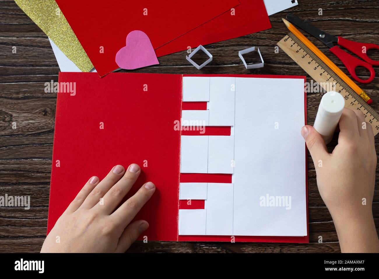 The child makes a birthday card. Step 8. Children's art project crafts ...