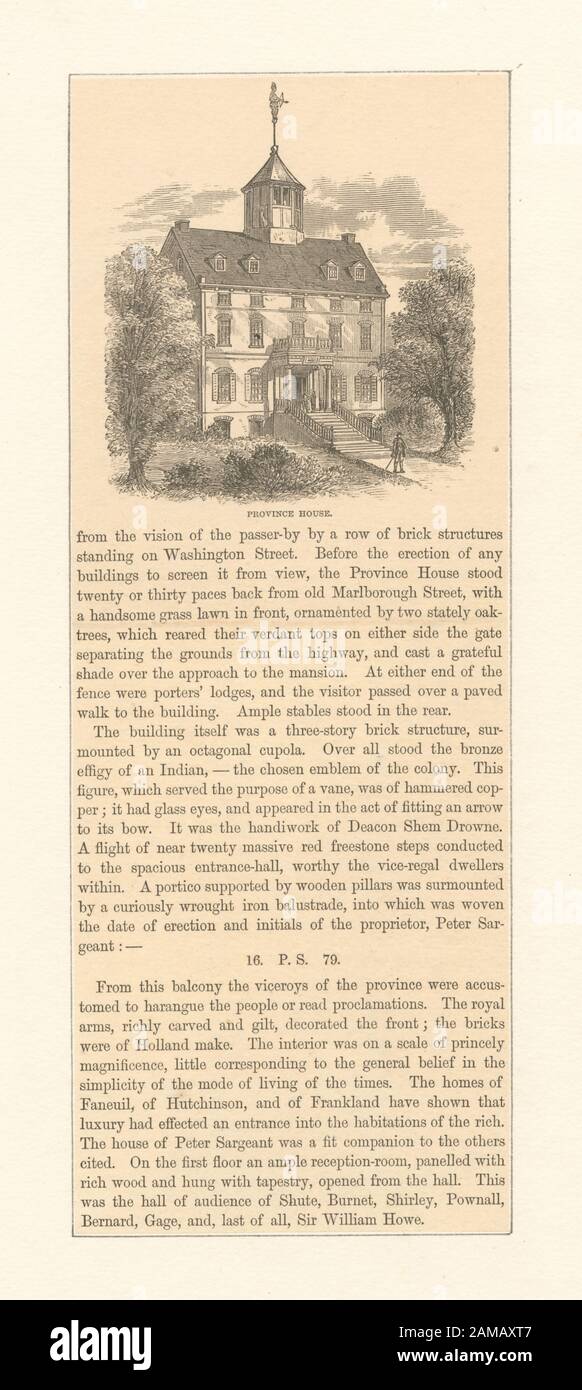 Province House From Drake's Old Landmarks of Boston, 1873, pp. 235, 236 ...