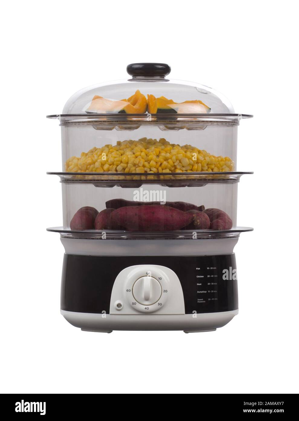 steaming pot with food isolated on white background Stock Photo - Alamy