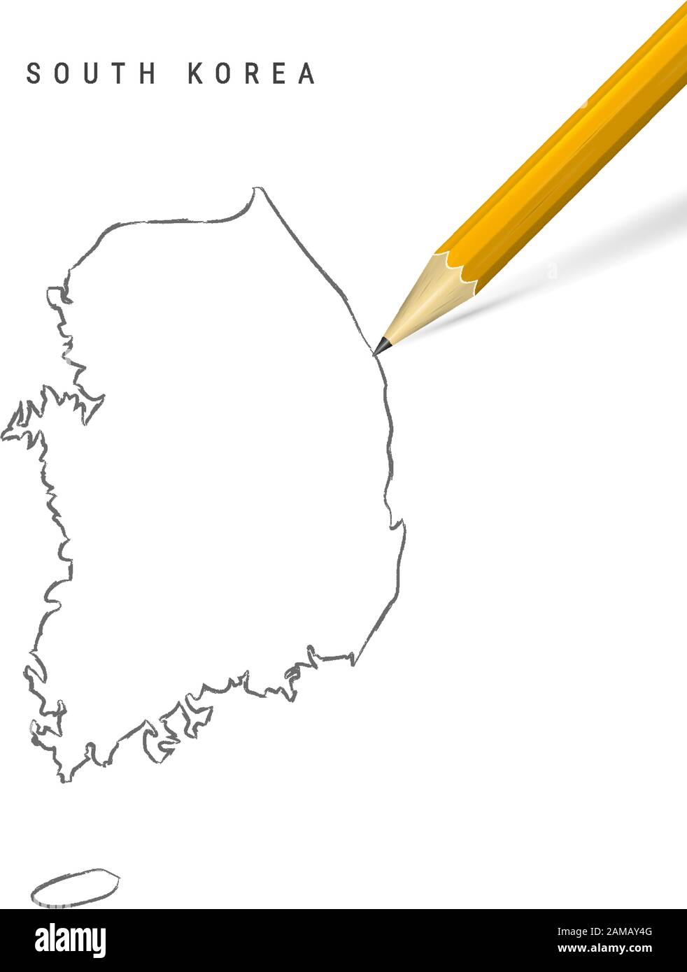 Outline Map South Korea High Resolution Stock Photography and Images ...