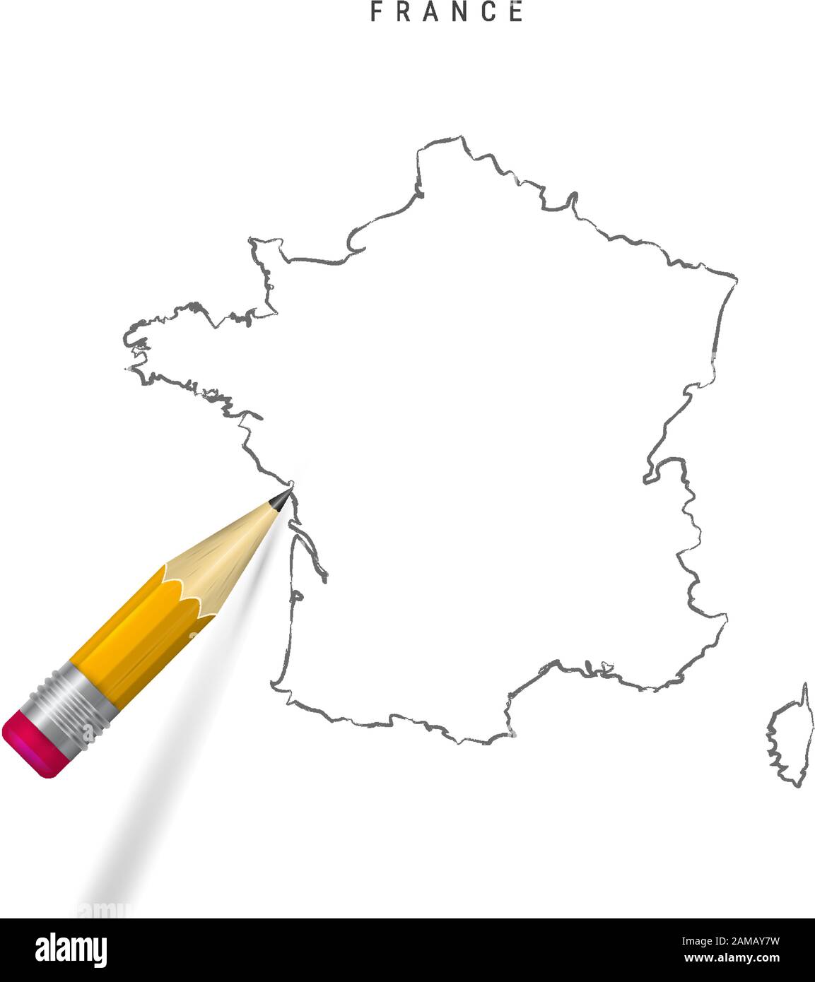 France Map Outline High Resolution Stock Photography and Images - Alamy