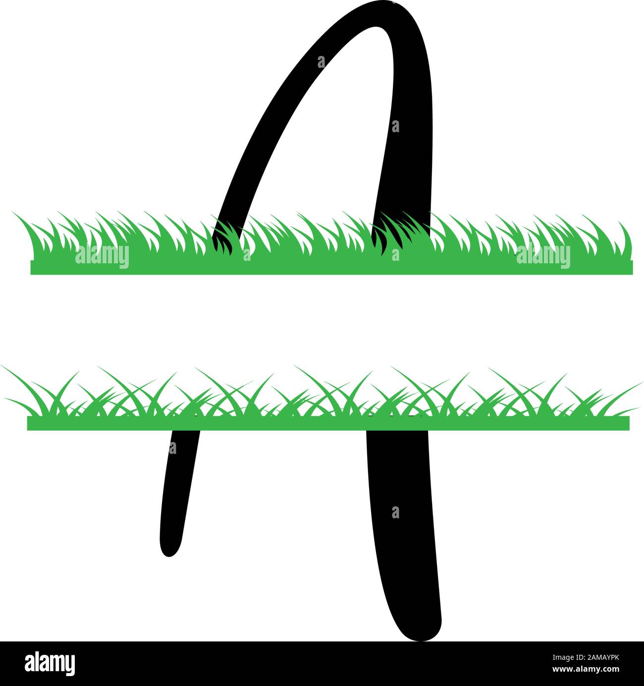 Initial a grass monogram split letter vector isolated Stock Vector ...