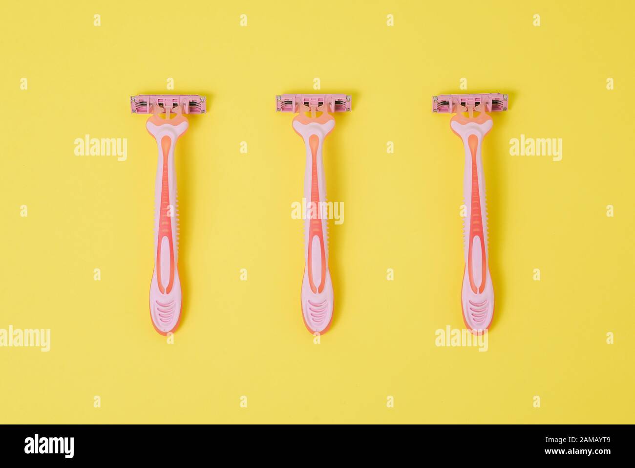 Pink razor for women. Safe shaving with a sharp razor of female skin ...