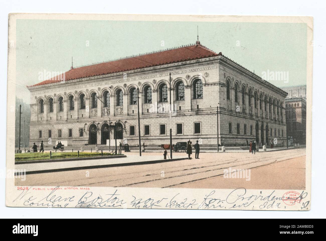 Public Library, Front View, Boston, Mass Postcard series number: 9628 ...